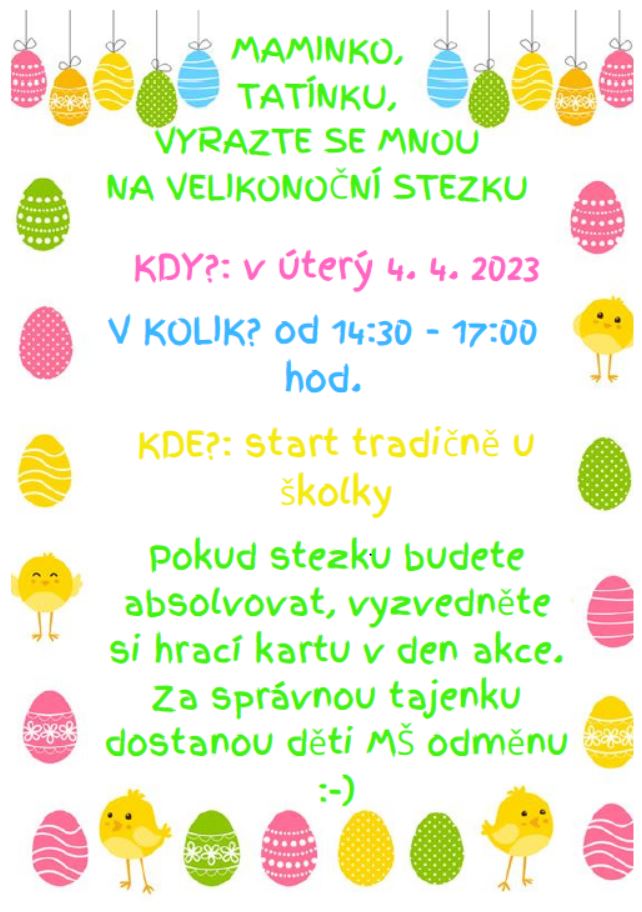 Velikonoční stezka - Oficiální stránky ZŠ a MŠ Třinec